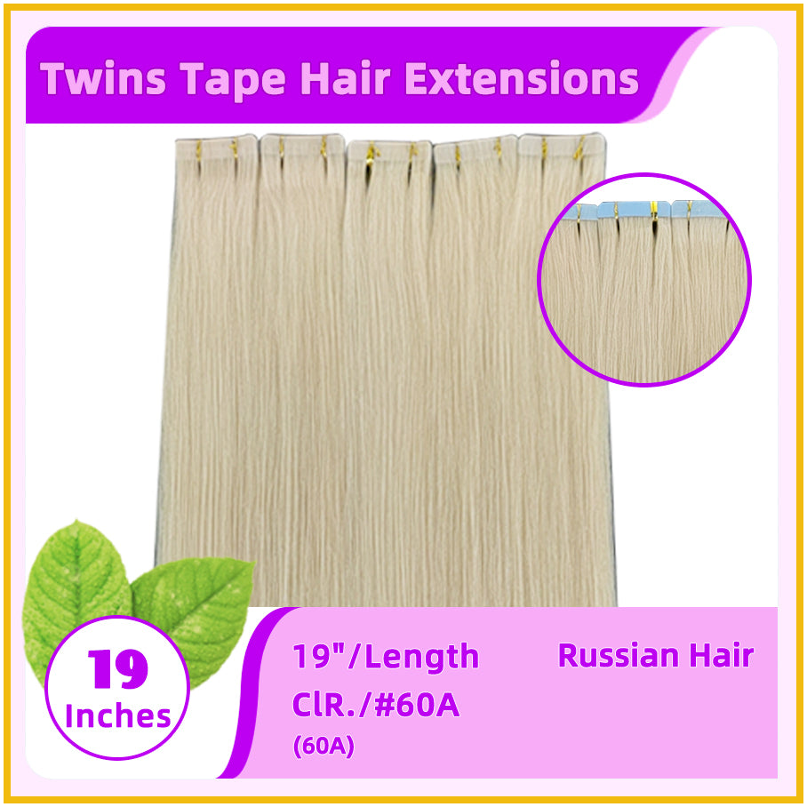 19" 20 Pieces Twins Tape Russian Hair Extensions – Hair Direction Australia