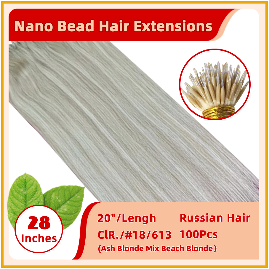 28" 100 Strands Russian Hair Nano Bead Hair Extensions – Hair Direction ...