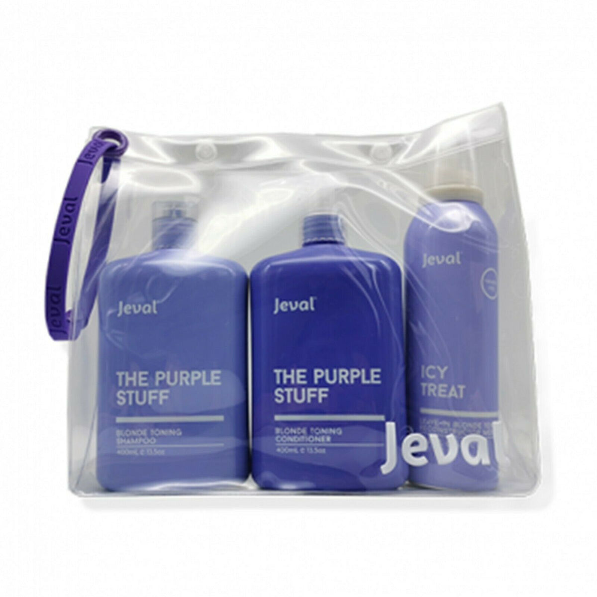 JEVAL PURPLE STUFF BLONDE TONING SHAMPOO 400ml & CONDITIONER Leave-in ...